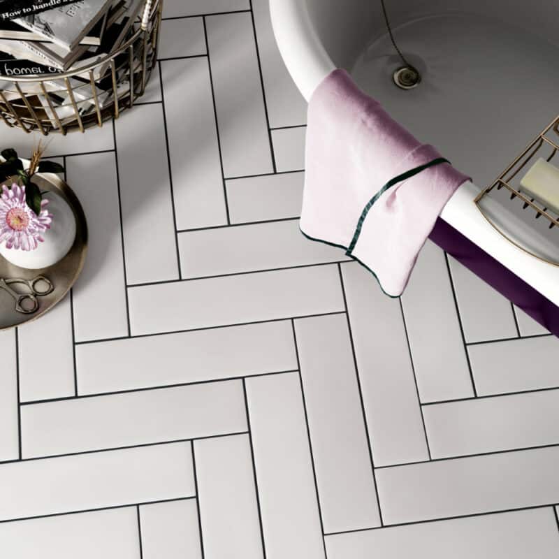 Wareham Tile Range - White Plume 36.8x9.2cm Floor & Wall Tiles